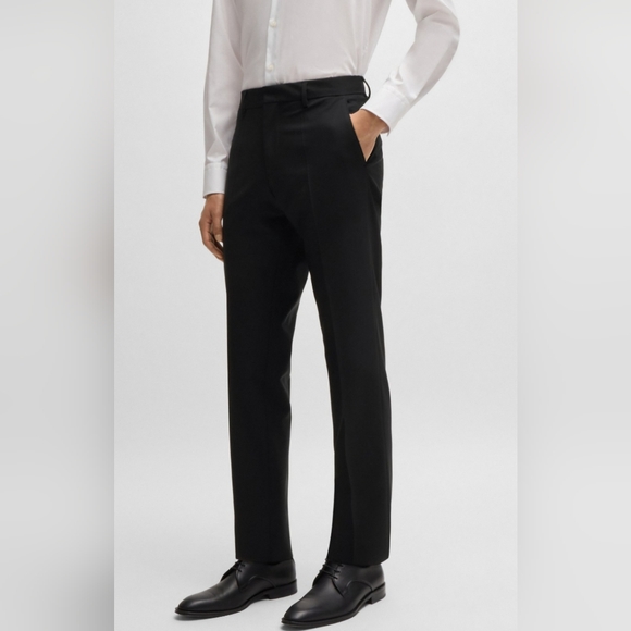 Hugo Boss | Pants | Boss Hugo Boss Super 0 Black Dress Pants Size 35r ...